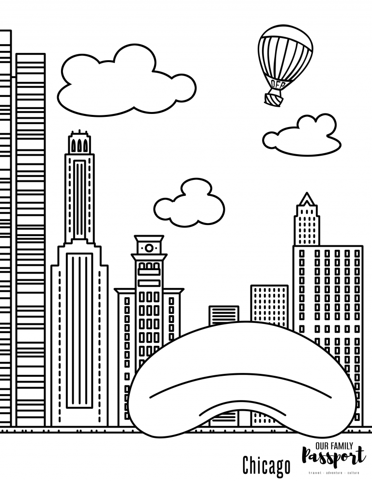 Chicago USA Coloring Page – Our Family Passport