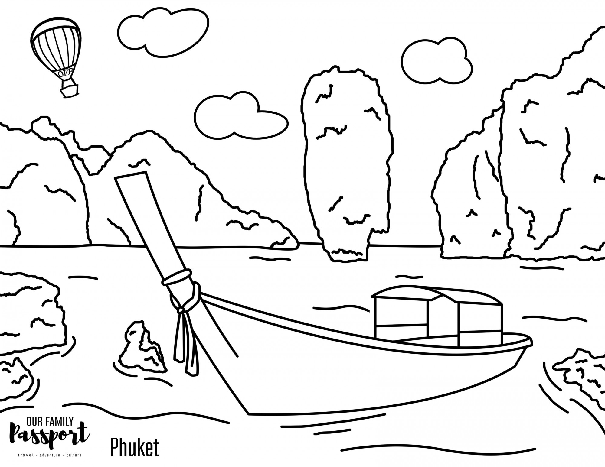 Thailand Coloring Pages World Printable Worksheets Kids Color Geography ...