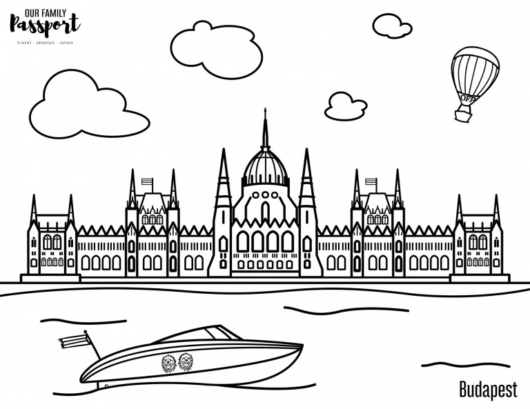 Budapest Hungary Coloring Page – Our Family Passport