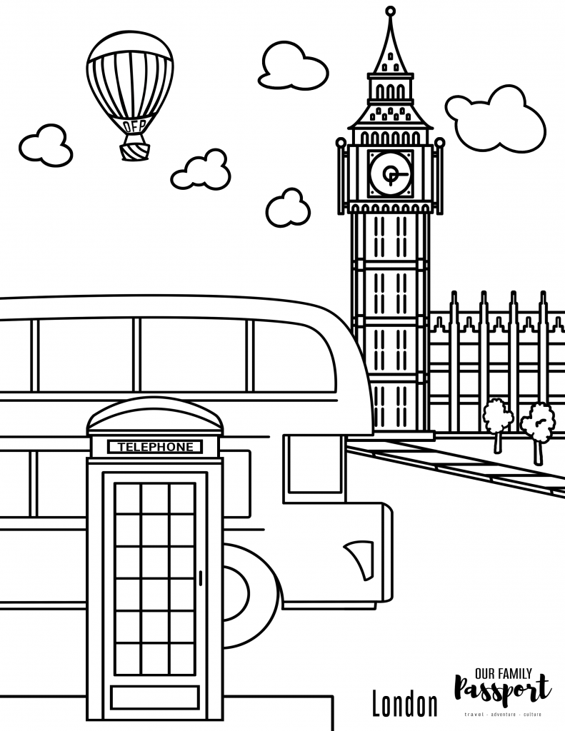 London England Coloring Page – Our Family Passport