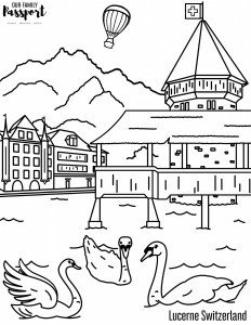 Lucerne Switzerland Coloring Page – Our Family Passport